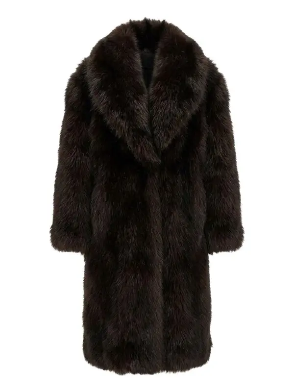 OSCARMORRIS Nuit Faux Fur Long Coat - Brown