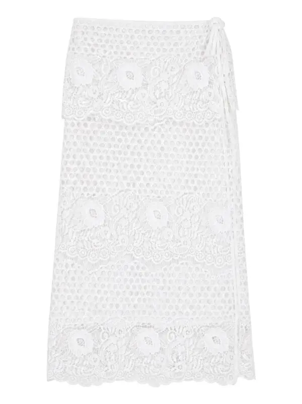 MUCHE & MUCHETTE Banko Cotton Lace Maxi Skirt Cover Up - White