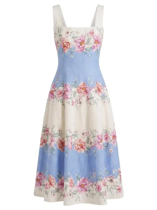 Yumi Kim Sienna Floral Print Midi Dress - Blue