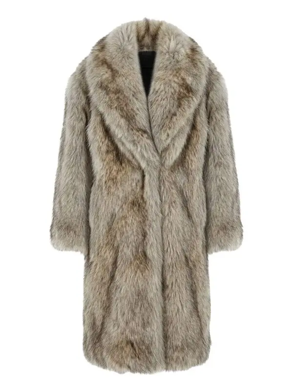 OSCARMORRIS Neutrals Nuit Long Faux Fur Overcoat - Beige