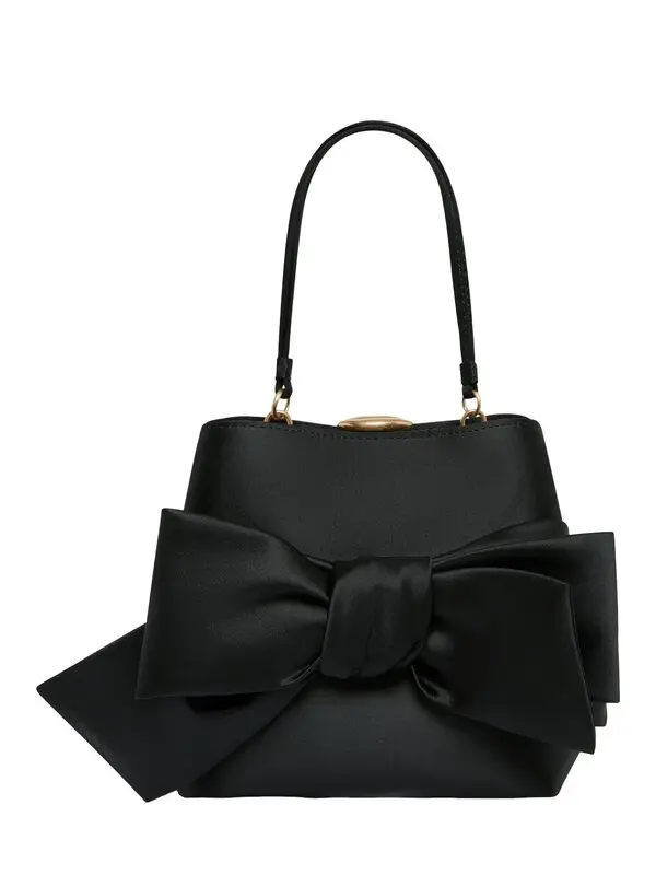 Lulu Guinness Satin Bow Handbag - Black