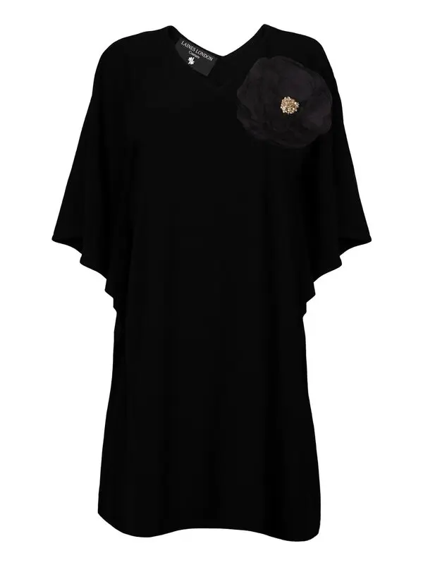 HOUSE OF LAINES LONDON Kaftan With Hand-embellished Corsage - Black/gold