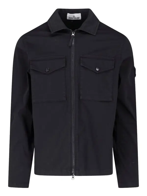 Stone Island Zip Shirt Jacket - Black