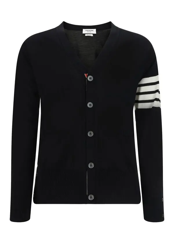 Thom Browne Virgin Wool Cardigan - Black