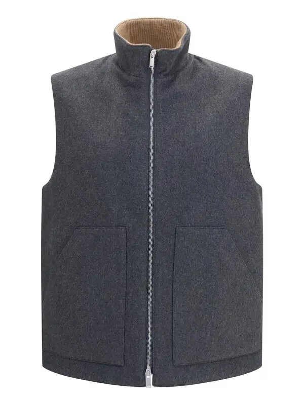 LARDINI Wool And Cashmere Vest - Grey