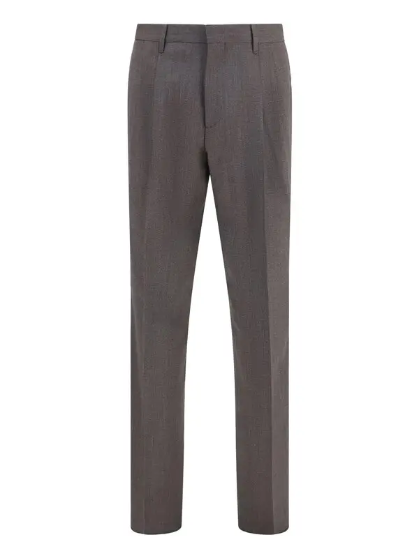 LARDINI Tailored Viscose Houndstooth Pants - Grey
