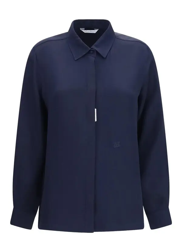 Max Mara Geranio Crepe De Chine Shirt - Blue