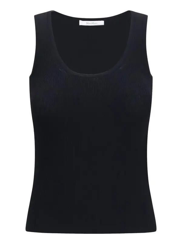 Max Mara Ribbed Jersey Tank Top - Black