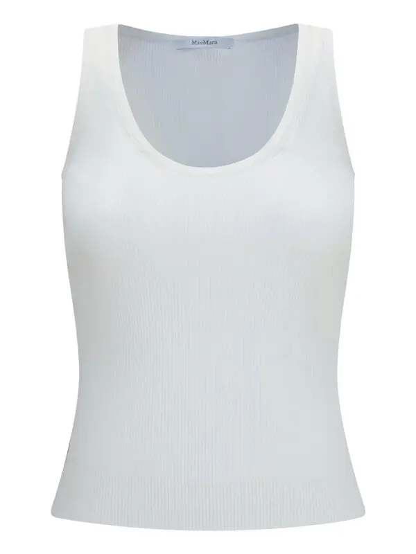 Max Mara Ribbed Jersey Tank Top - White