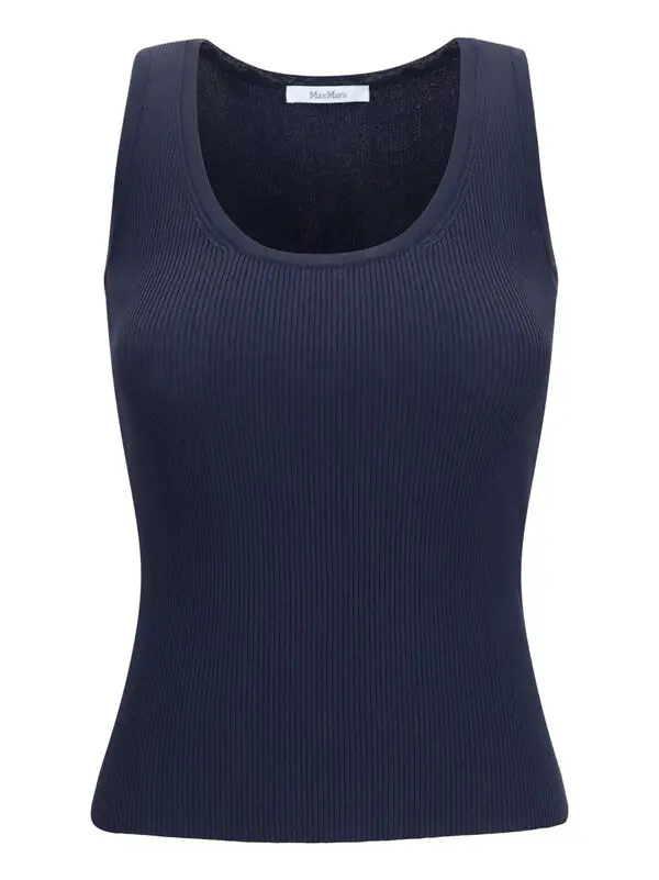 Max Mara Ribbed Jersey Tank Top - Blue