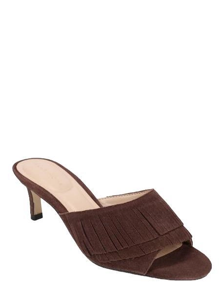 Pelle Moda Venna Fringe Slide Sandal - Espresso