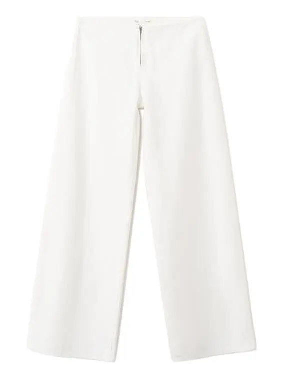 Mango Low Waist Wide Leg Jeans - White