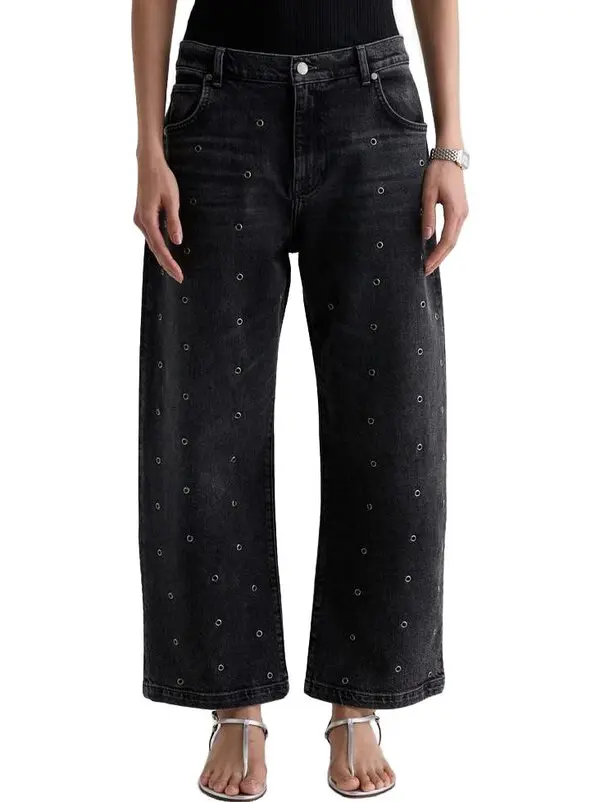 Ag Hattie Grommet High Waist Ankle Barrel Jeans - Innovation