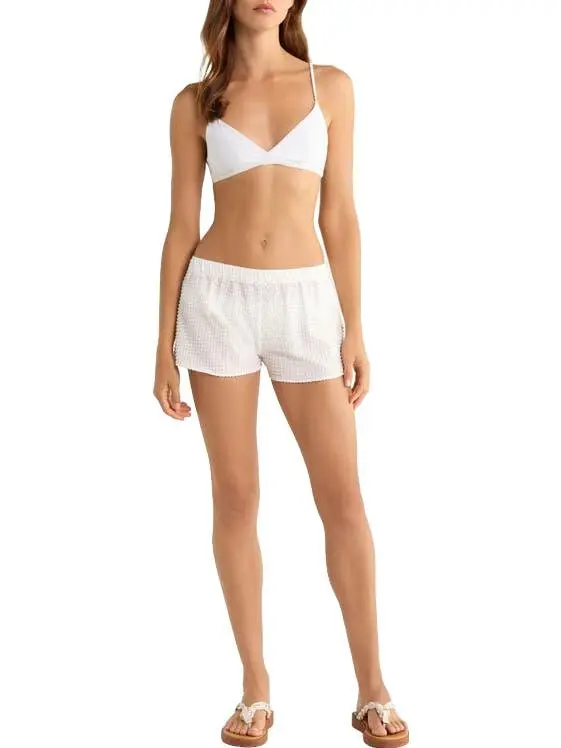 Hunza G Seersucker Minishorts - White