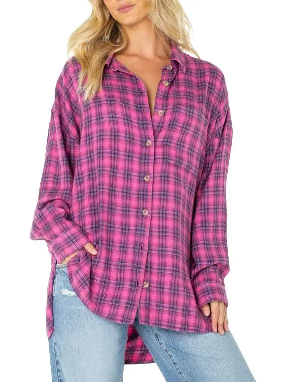 Roxy Driftwood Plaid Shirt - Naval Acad