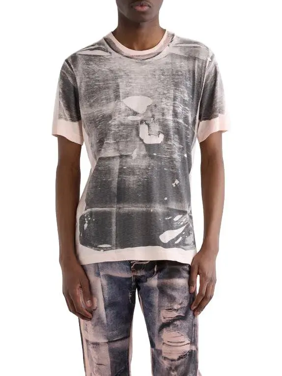 Acne Studios Eamon Trompe L'oeil T-shirt - Pink/grey