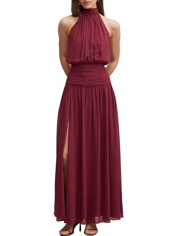EVER NEW Renata Halter Maxi Dress - Berry