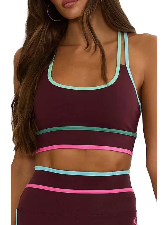 Beach Riot Anari Colorblocked Sports Bra - Raspberry Bloom Colorblock