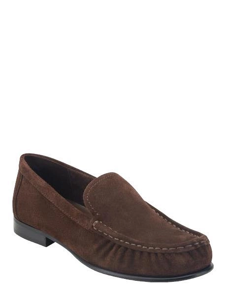 Marc Fisher Suede Moc Toe Loafers - Dark Brown