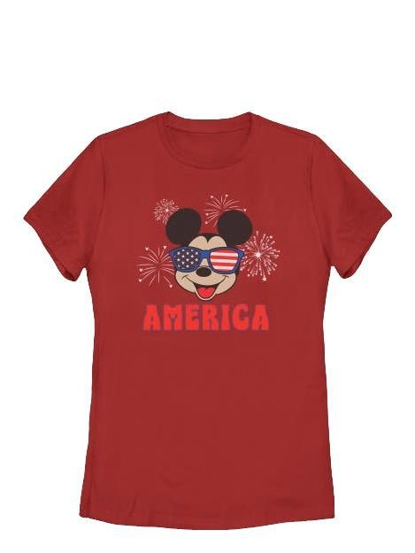 MICKEY & FRIENDS America" Graphic T-shirt - Red