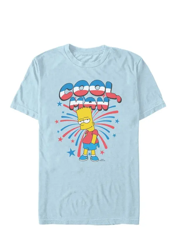 THE SIMPSONS Festive Cool Bart Graphic T-shirt - Light Blue