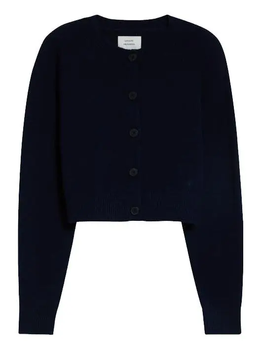 Loulou De Saison Heike Cashmere Crop Cardigan - Navy