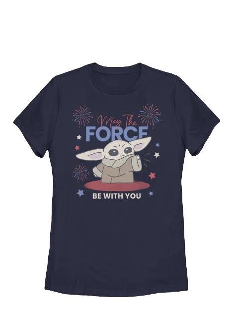 STAR WARS: THE MANDALORIAN Star Wars The Mandalorian "the Fireworks Be With You" Graphic T-shirt - Navy Blue