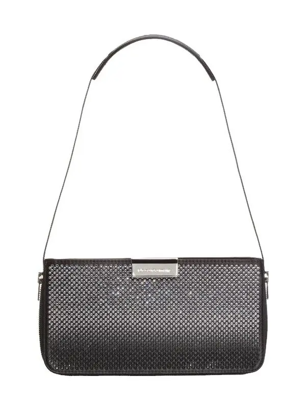 Alexander Wang Siren Studded Satin Shoulder Bag - Black