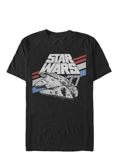 STAR WARS Monochrome 77 Logo Graphic T-shirt - Black