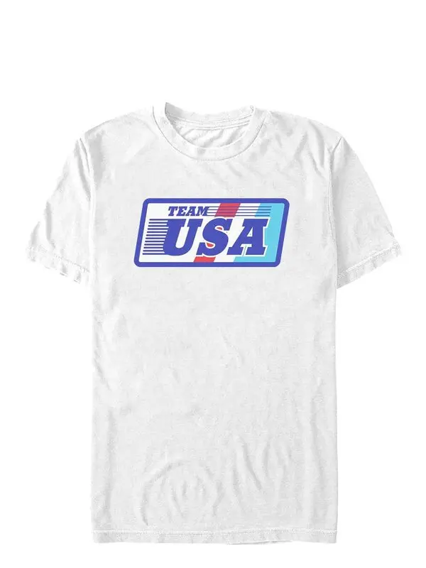 LOST GODS Retro Stripes Usa Badge Graphic T-shirt - White