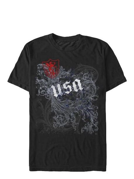 LOST GODS Usa Goth Floral Graphic T-shirt - Black