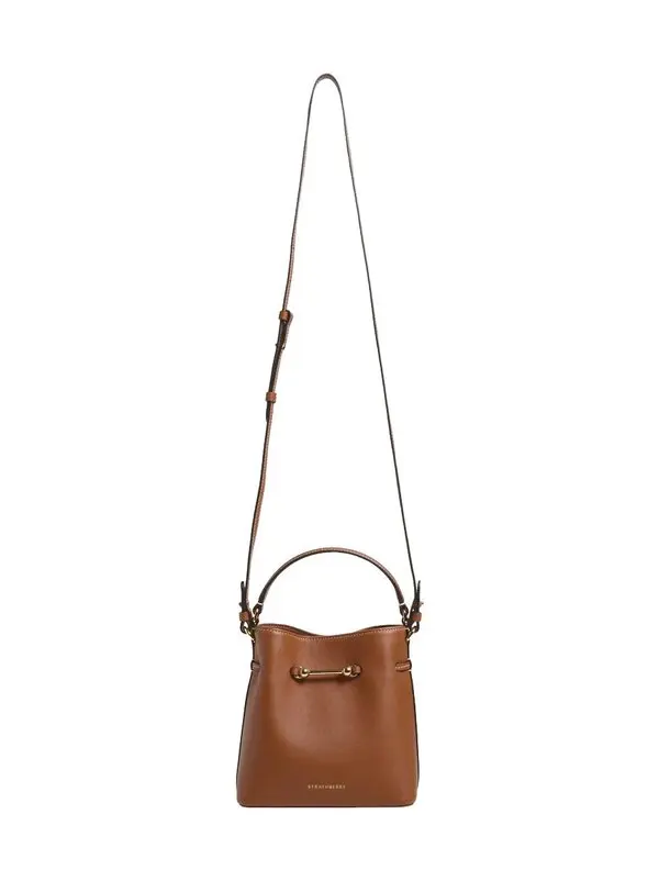 Strathberry Mini Corda Leather Bucket Bag - Chestnut