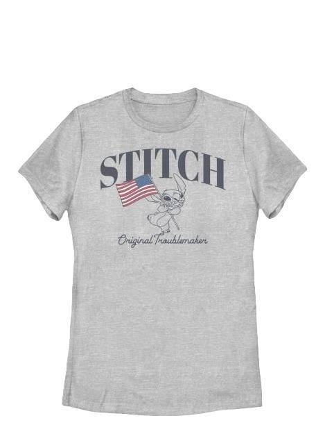 LILO & STITCH Original American Troublemaker" Graphic T-shirt - Athletic Heather