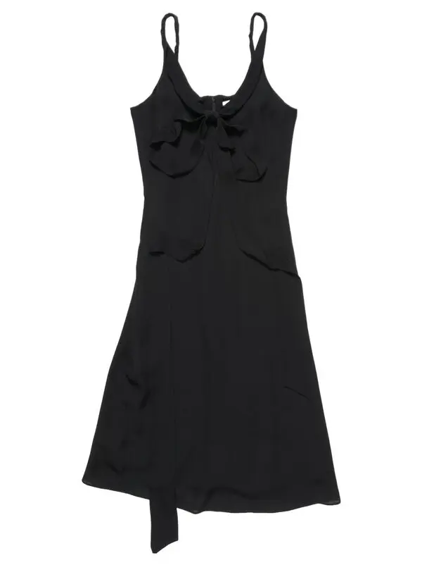 Acne Studios Sleeveless Silk Dress With Bow Detail - Black