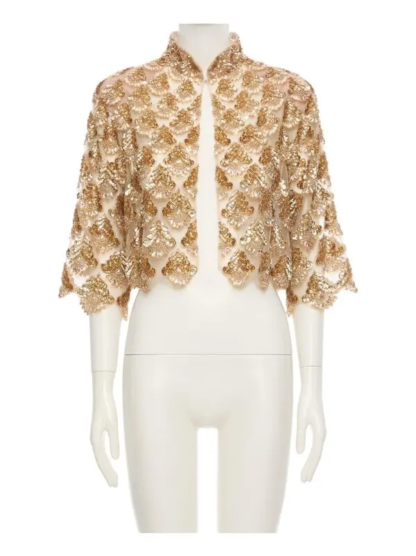 Valentino Garavani Embellished Cropped Jacket - White