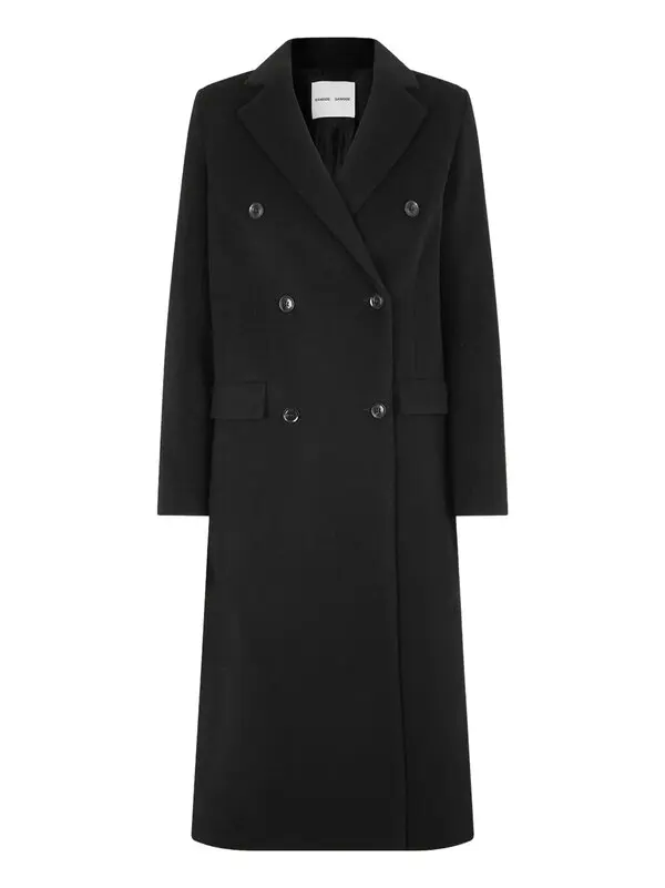 SAMSOE SAMSOE Falcon Double Breasted Coat - Black