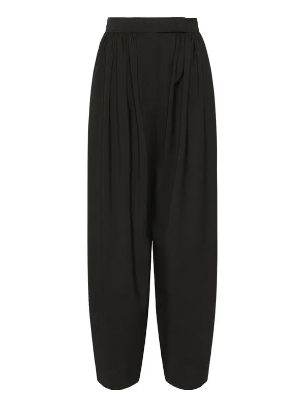 Sportmax Pleated Wide Leg Trousers - Black