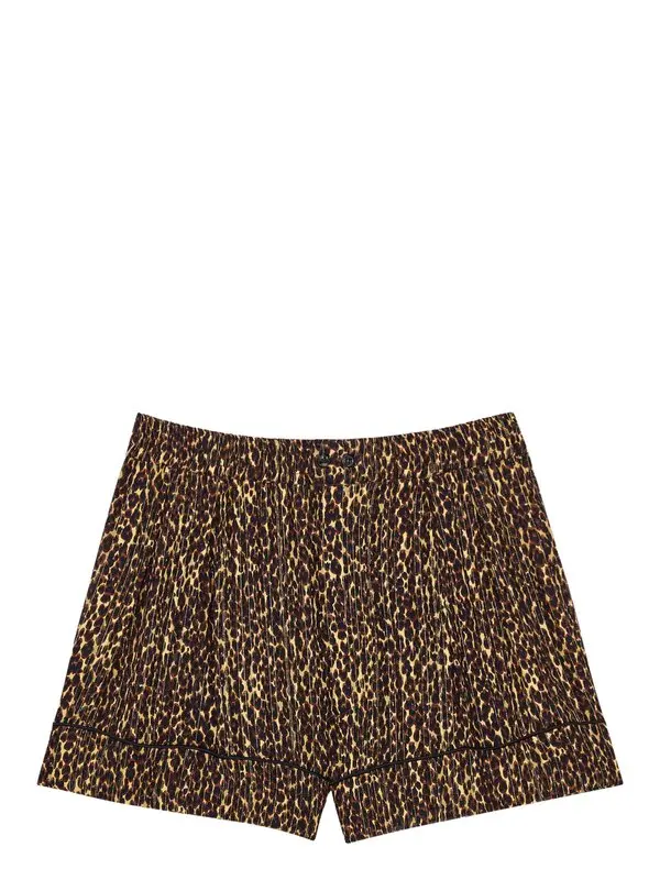 Saint Laurent Pajama-style Leopard Print Shorts - Beige/brown/black