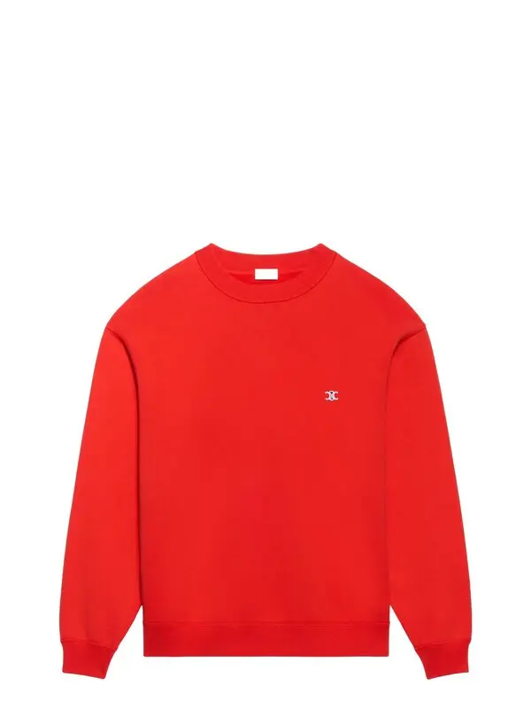 Celine Sweatshirt In Cotton Fleece With Triumphal Embroidery - Red