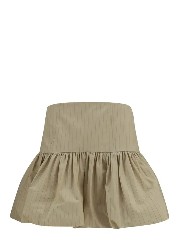 GANNI Striped Mini Skirt - Nude