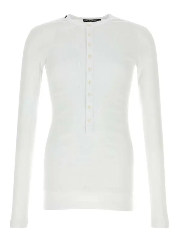 Dolce & Gabbana Dolce Gabbana Costina Ribbed Top - White