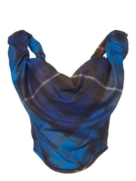VIVIENNE WESTWOOD Plaid Wool Bustier Top - Blue