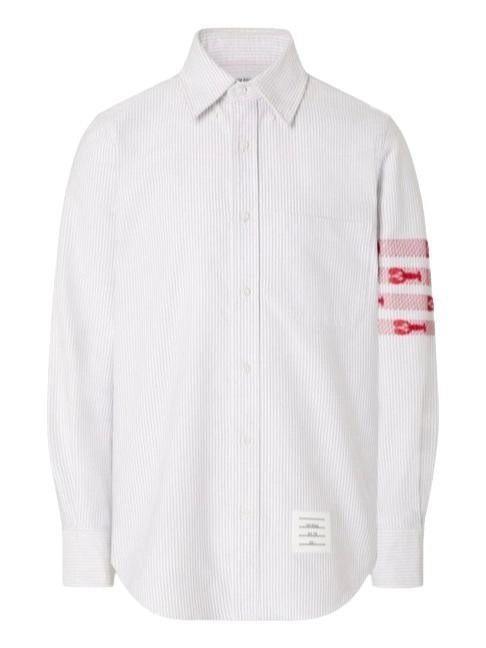 Thom Browne 4-bar Striped Shirt - Medium Gray