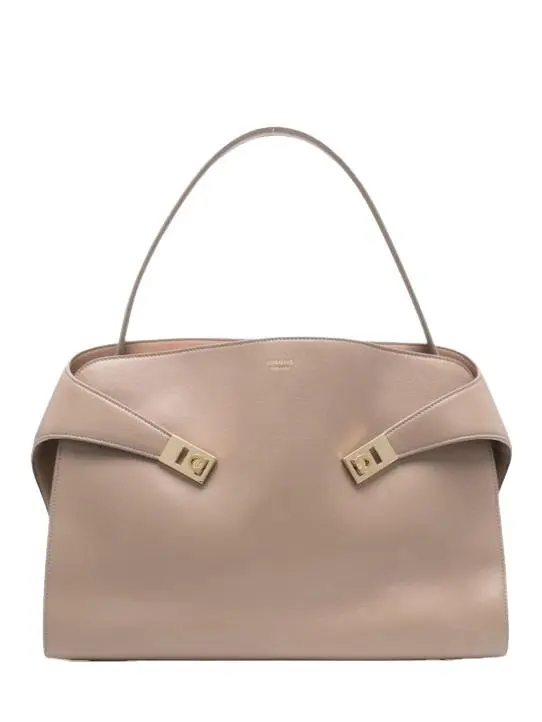 FERRAGAMO Hug Soft Shoulder Bag - Grey
