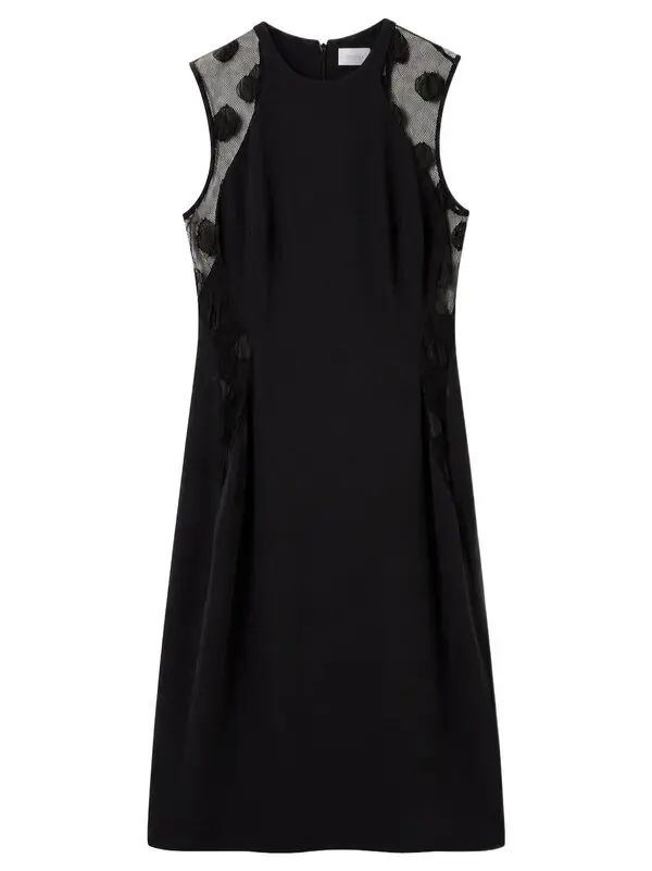 Stella McCartney Polka-dot Mesh Panel Dress - Black/white