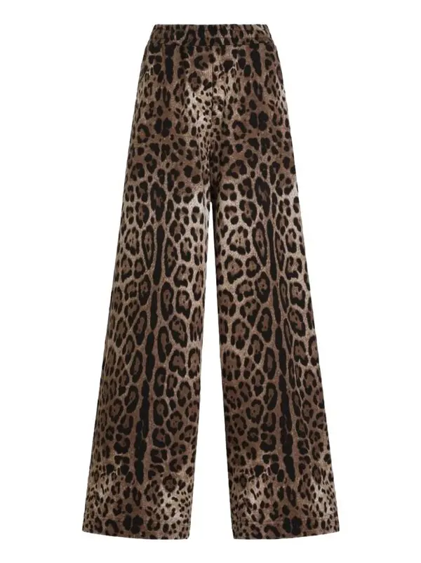 Dolce & Gabbana Leopard Print Fleece Trousers - Multicolor
