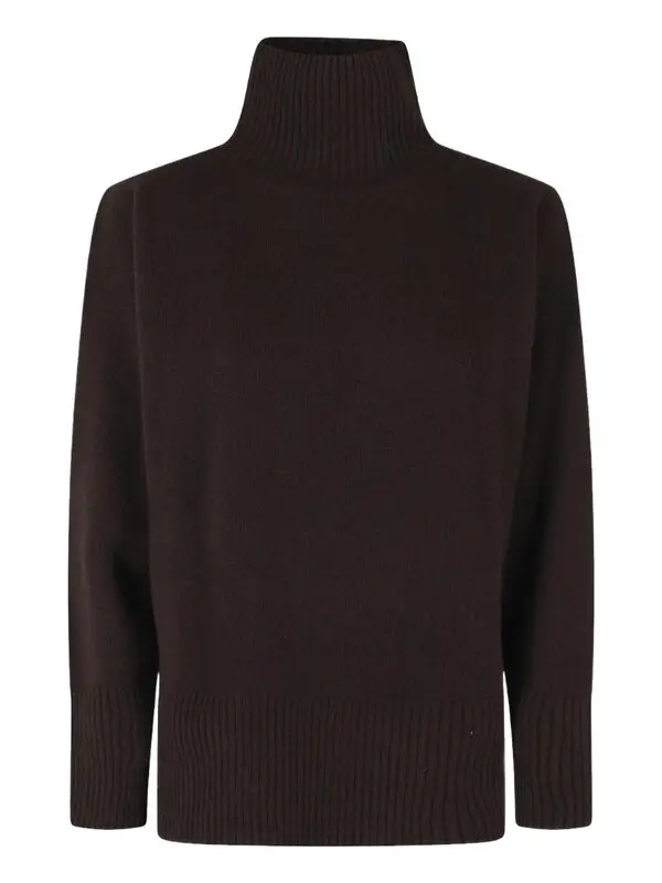 ROBERTO COLLINA Turtleneck Sweater With Side Slits - Moro