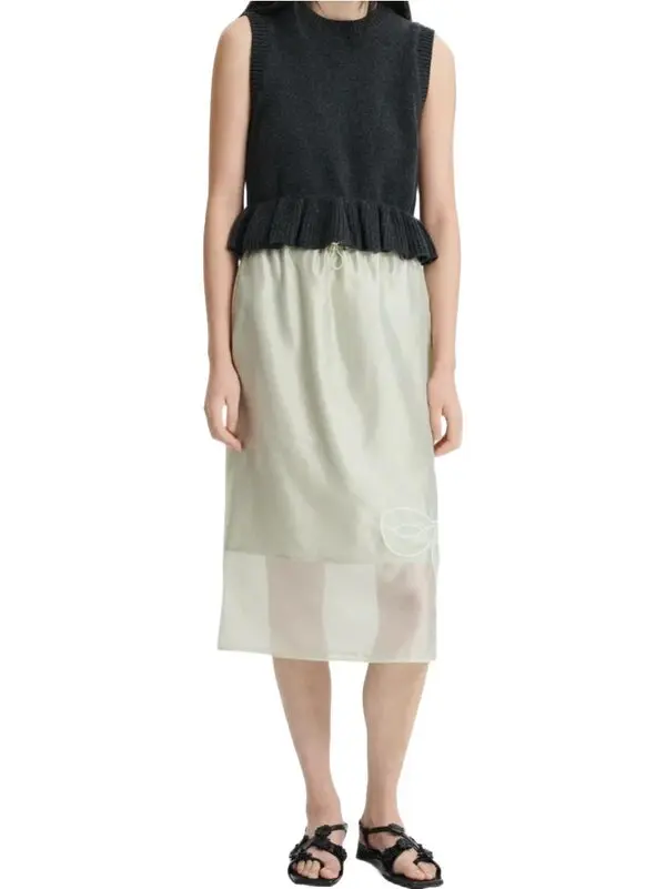 Cecilie Bahnsen Ruffled Hem Vest - Charcoal-grey
