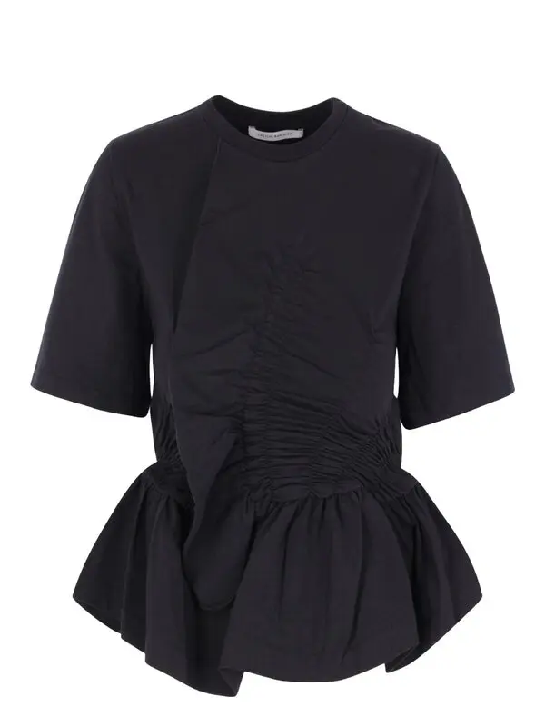 Cecilie Bahnsen Peplum Hem T-shirt - Black