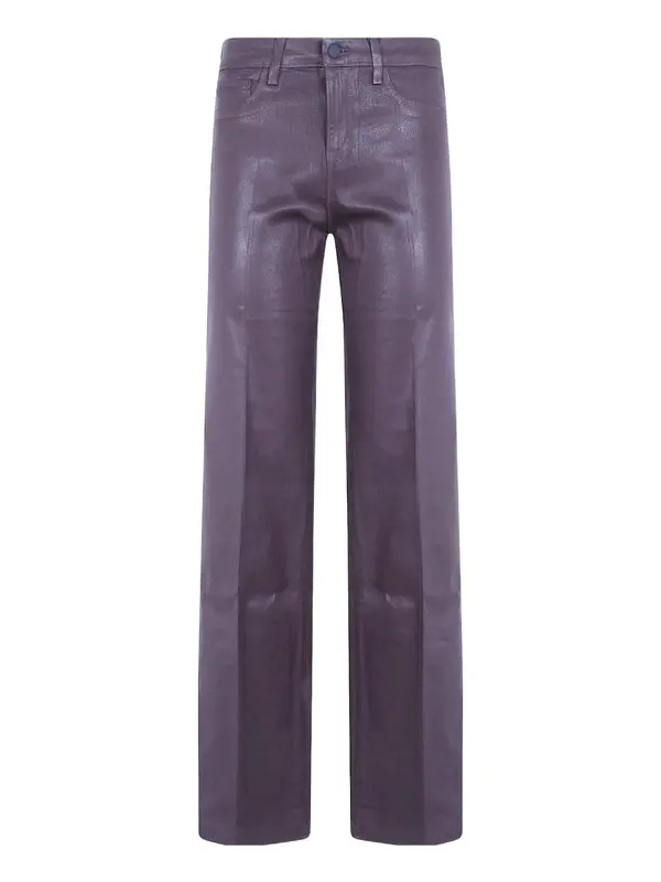 L'Agence Scottie Coated Wide-leg Jeans - Chocolate